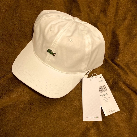 Lacoste | Accessories | Nwt Lacoste Pure White Logo Hat Cap | Poshmark